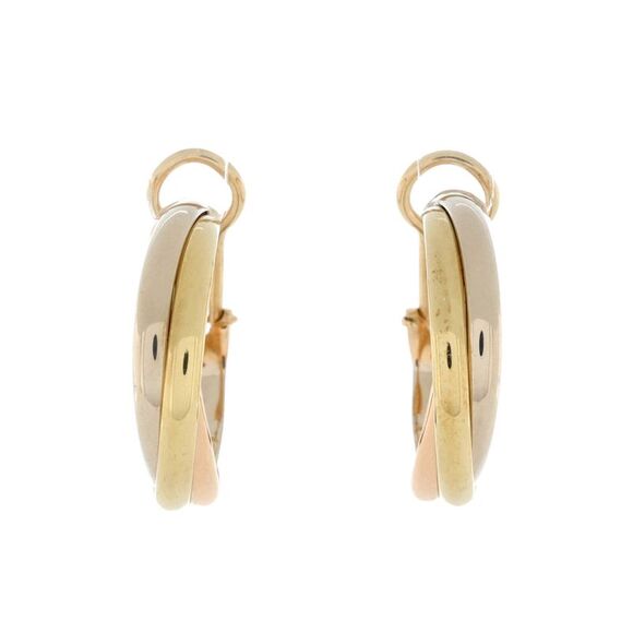 Cartier | Jewelry | Cartier Trinity Hoop Earrings 8k Tricolor Gold 13mm ...